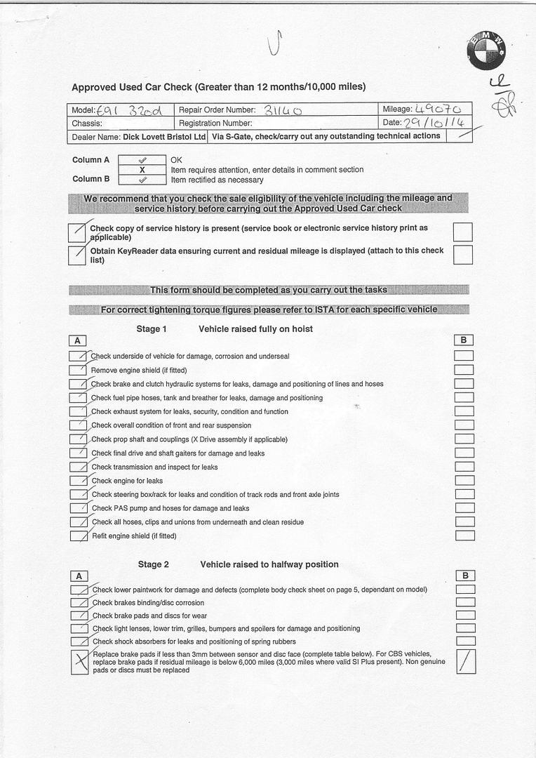 BMW AUC Checklist | BMWLand